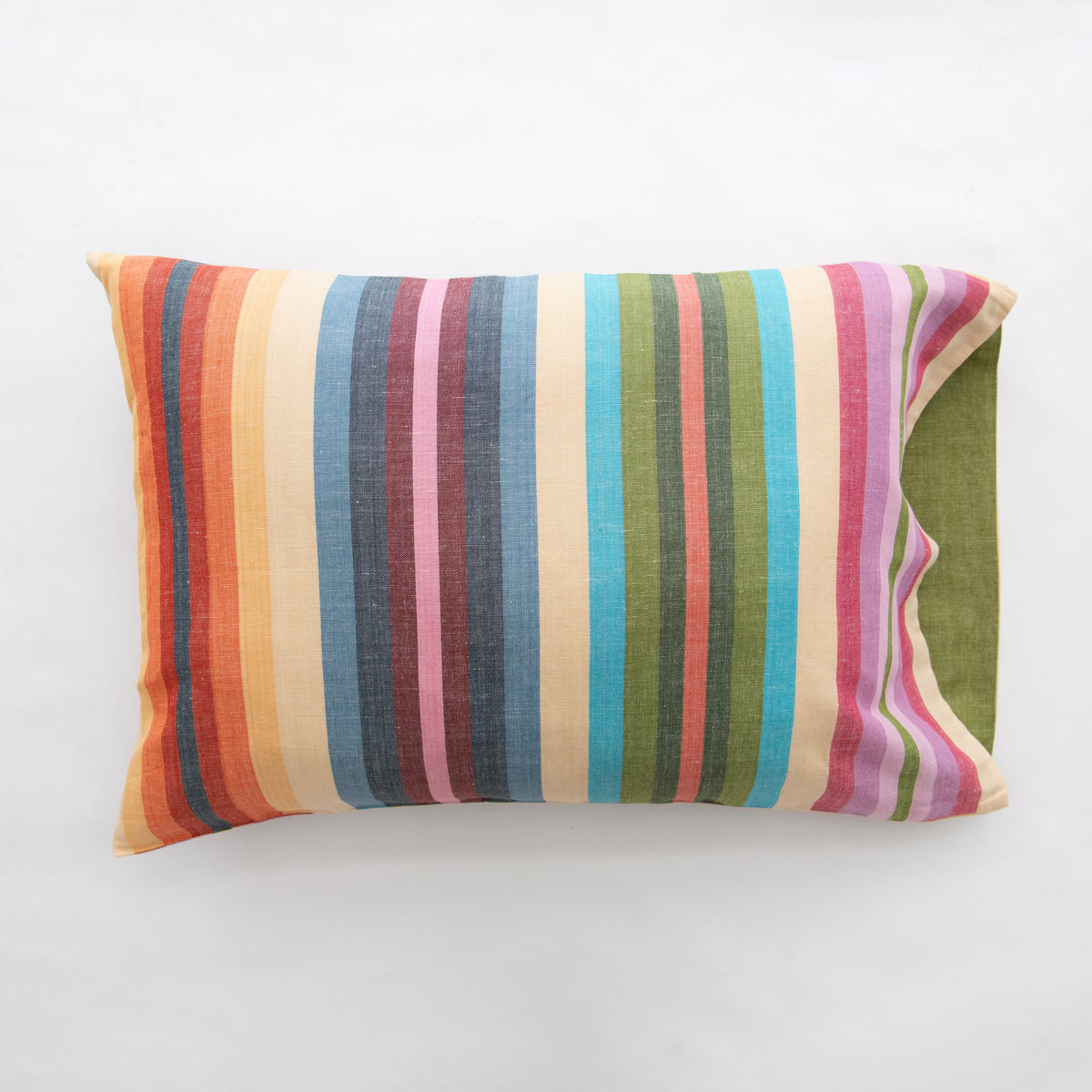 Linen + Cotton Rainbow Stripe Pillowcase – Garza Marfa