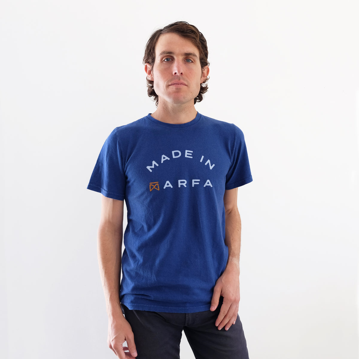Garza Marfa Jungmaven Made In Marfa Mens Tee - Cobalt Blue