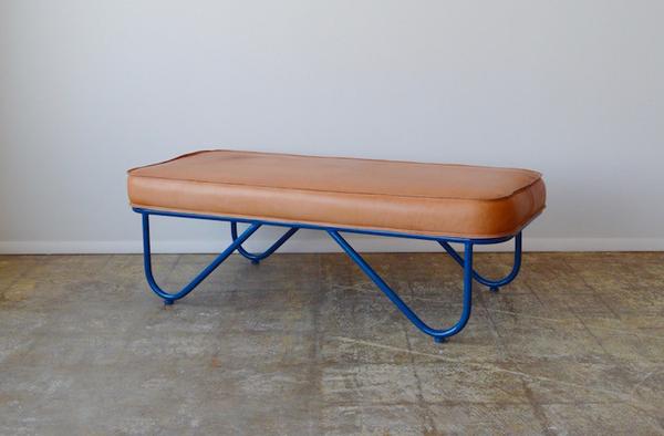 Upholstered Saddle Leather Bench – Garza Marfa
