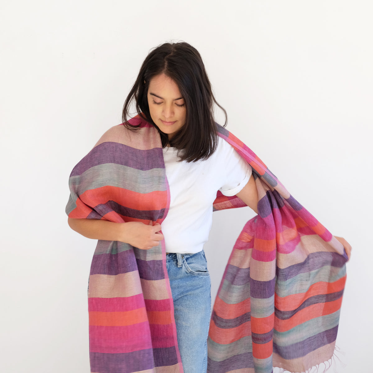 Desert Linen Shawl - Indigo – Garza Marfa
