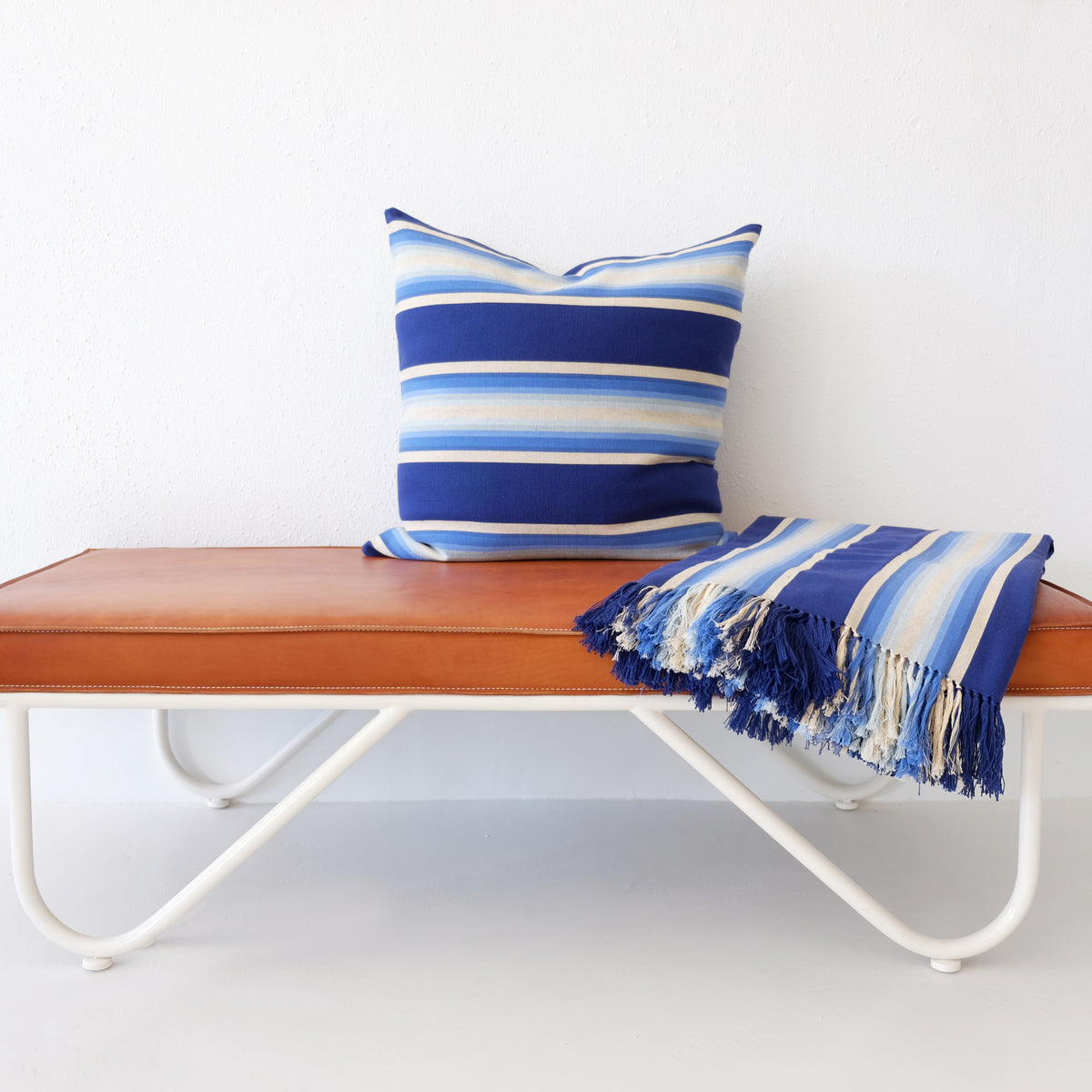 Indigo Ombre Cotton Stripe Pillow - 26" Square – Garza Marfa
