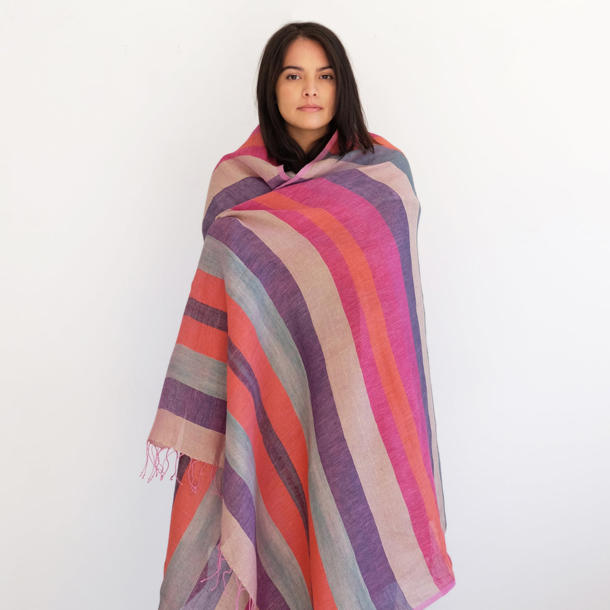 Desert Linen Shawl - Indigo – Garza Marfa