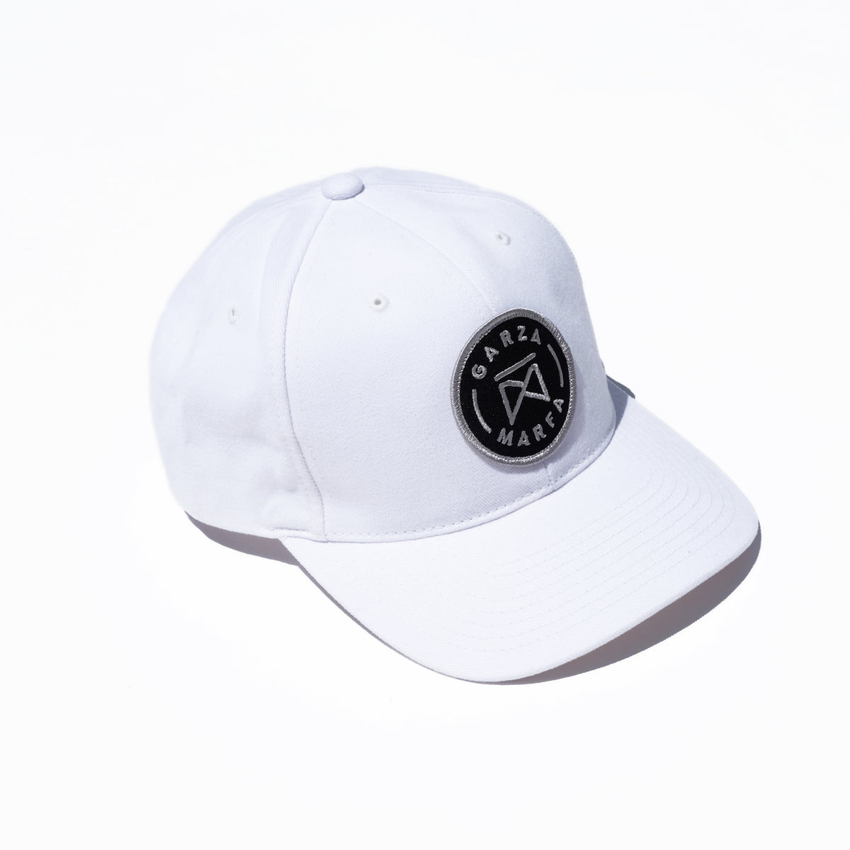 Garza Marfa Cap - White Cotton Cap with Grey logo